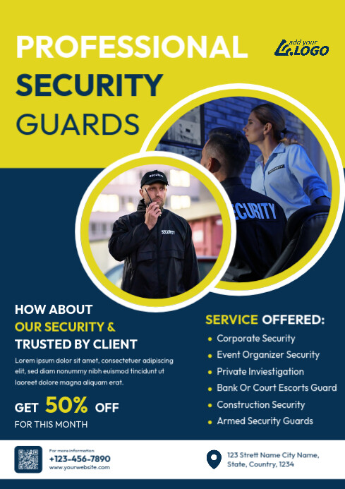 Security Guards Service Flyer Template | PosterMyWall