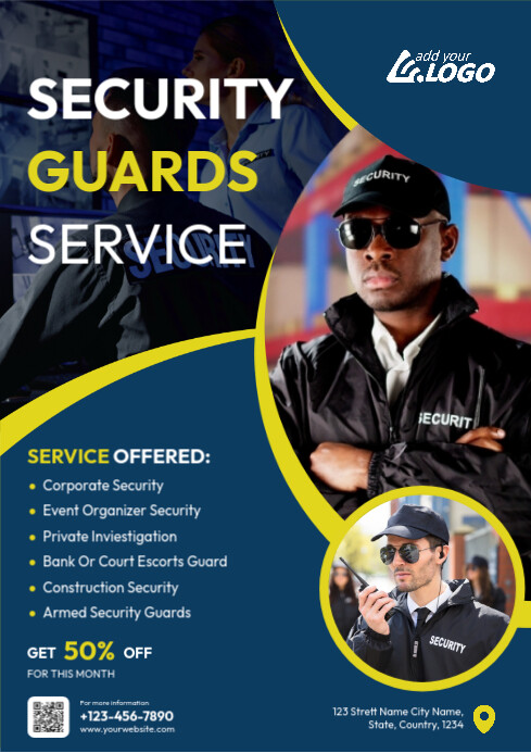 Security Guards Service Flyer Template | PosterMyWall