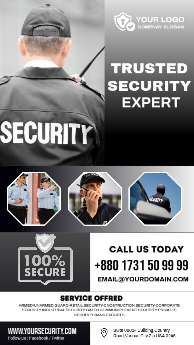 Plantilla de security service flyer | PosterMyWall