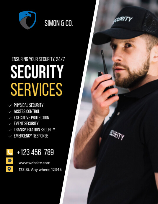security services flyer size Template | PosterMyWall