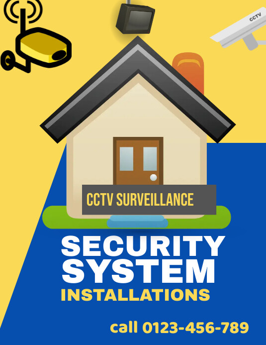 Plantilla de Security system installation flyer template | PosterMyWall