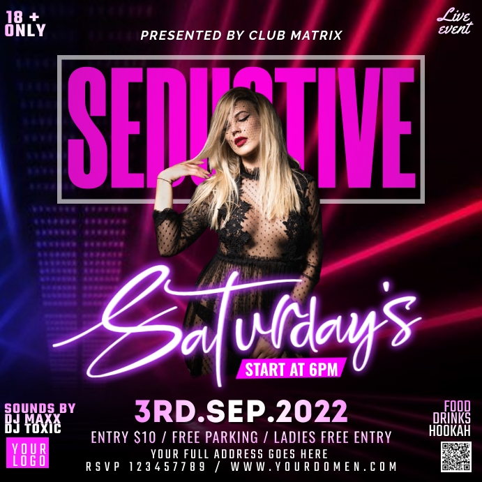 Seductive Saturday's Template | PosterMyWall