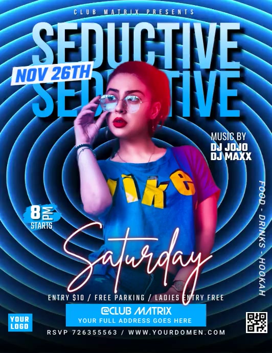 Seductive Saturday Template | PosterMyWall