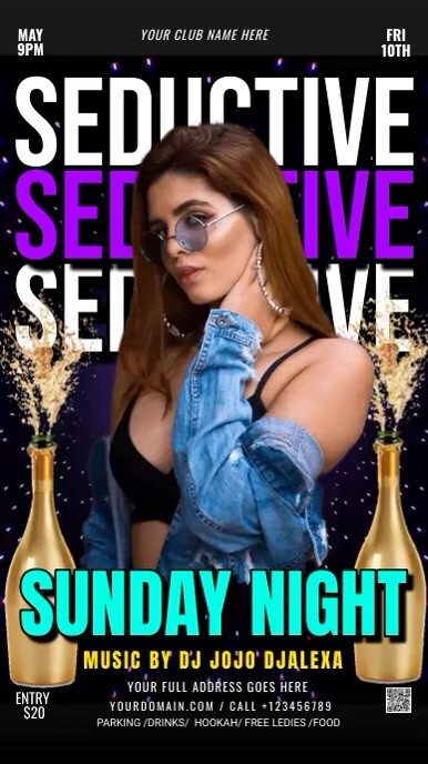 SEDUCTIVE SUNDAY NIGHT Template | PosterMyWall