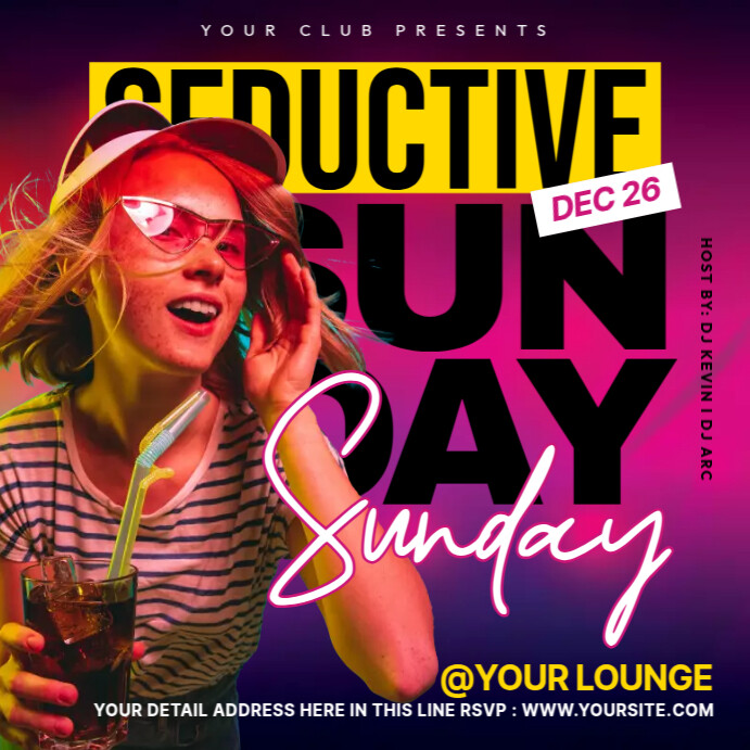 Seductive Sunday Party Template | PosterMyWall