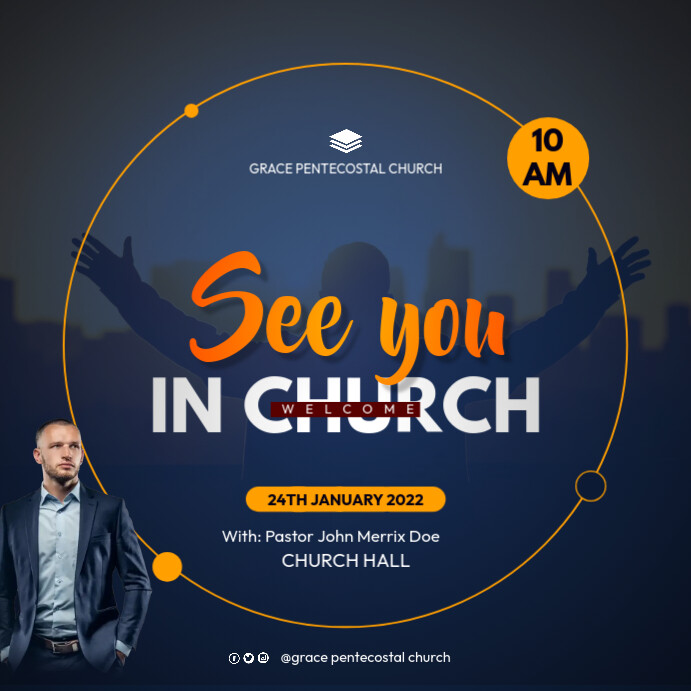 Plantilla de see you in church | PosterMyWall