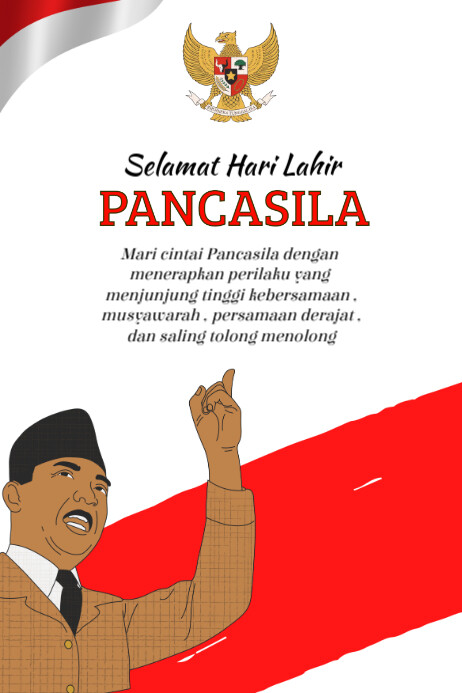 Selamat Hari Lahir Pancasila Poster Template | PosterMyWall