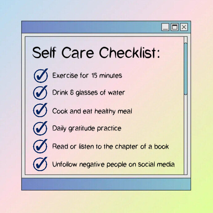 SELF-CARE REMINDER Template | PosterMyWall