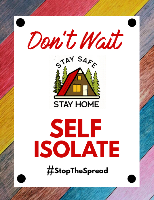 SELF ISOLATE Template | PosterMyWall