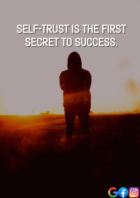 Plantilla de SELF-TRUST AND SUCCESS QUOTE TEMPLATE | PosterMyWall