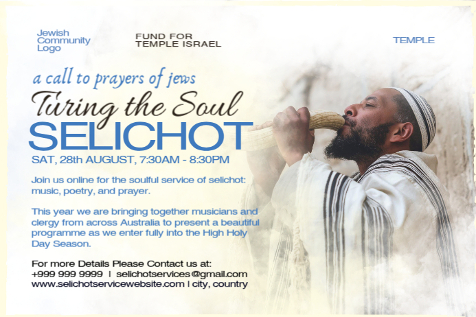 Copy of Selichot Virtual Event Post 2021 Template | PosterMyWall