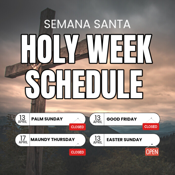 Semana Santa Holy Week Schedule Template | PosterMyWall