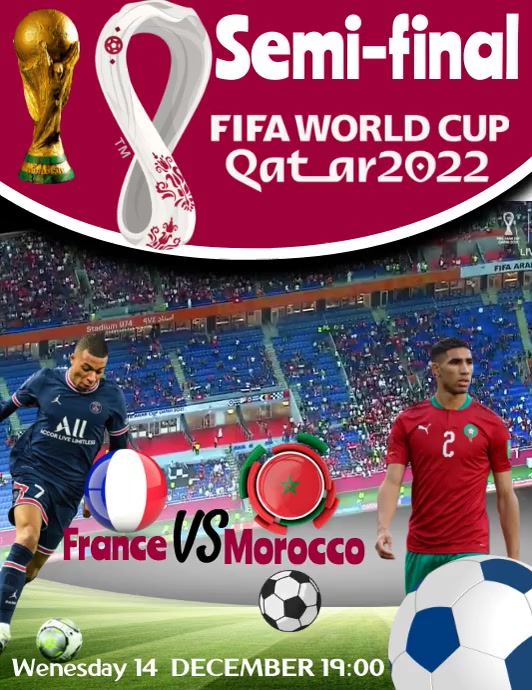 Semi-finals Qatar world cup flyer template | PosterMyWall
