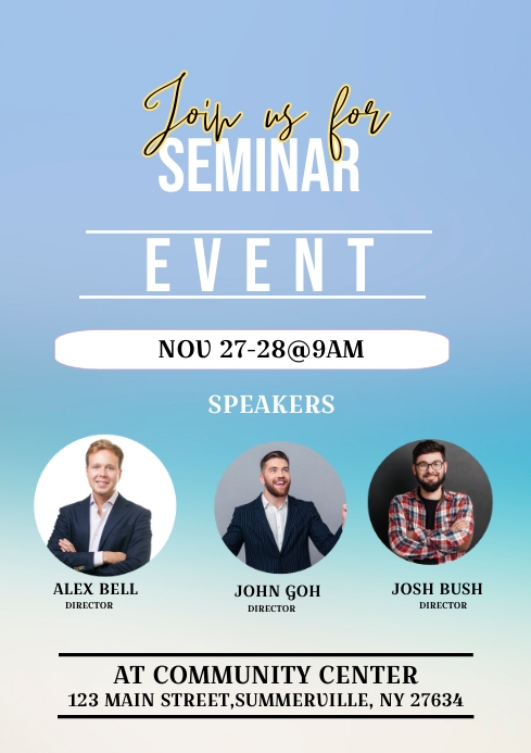 Seminar Event Flyer (1) Template | PosterMyWall