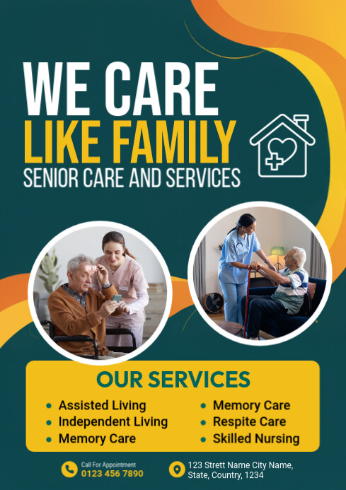 Senior Care A4 Flyer Template | PosterMyWall