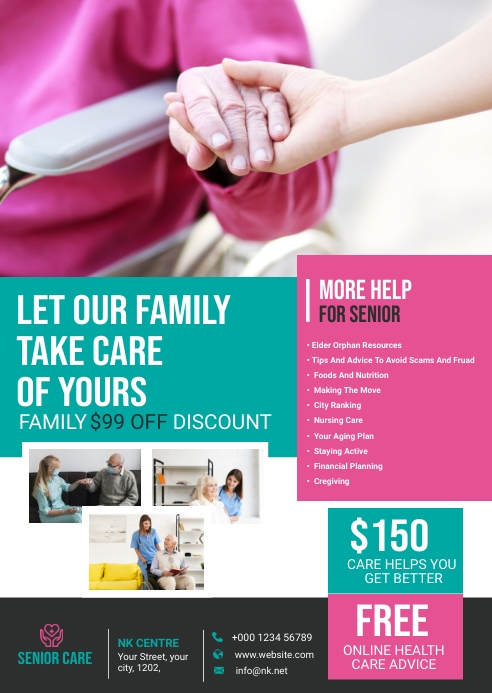 Senior Care Service Advert Template | PosterMyWall