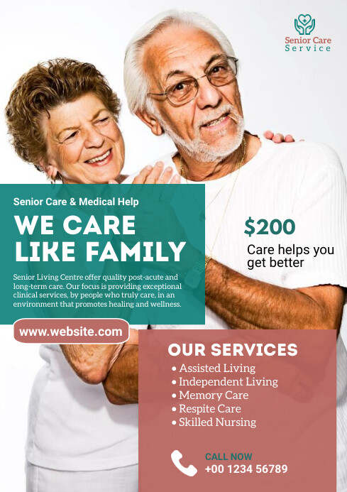 Senior Care Service Flyer Template | PosterMyWall