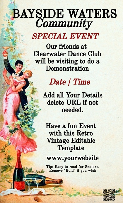 Senior Social Club Vintage Retro Event Template | PosterMyWall