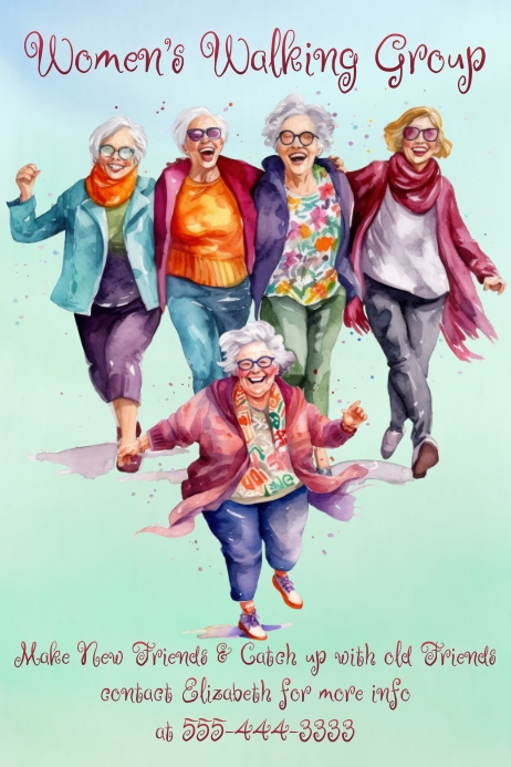 Senior Women's Walking Group Template | PosterMyWall