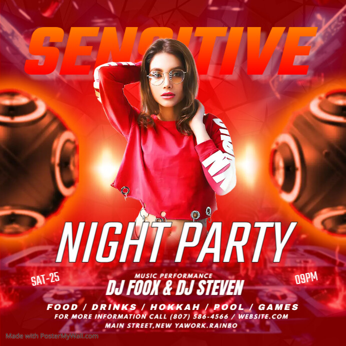 Copy of Sensetive Night Party | PosterMyWall