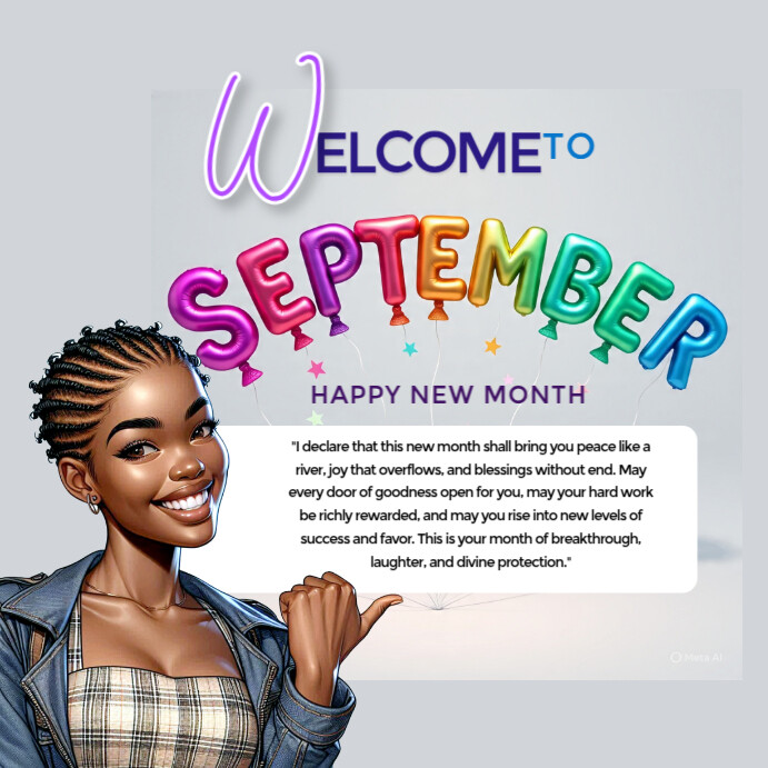September, September 1, welcome to September Template | PosterMyWall
