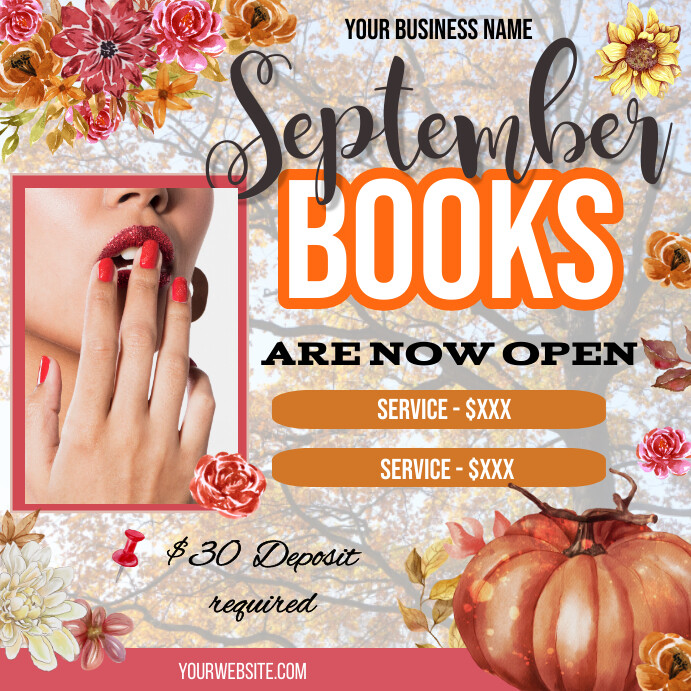 Copy of September Booking Flyer, Fall Booking Flyer, | PosterMyWall