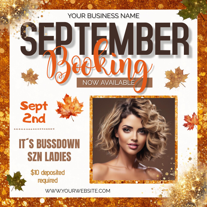 Copy of September Booking Flyer | PosterMyWall