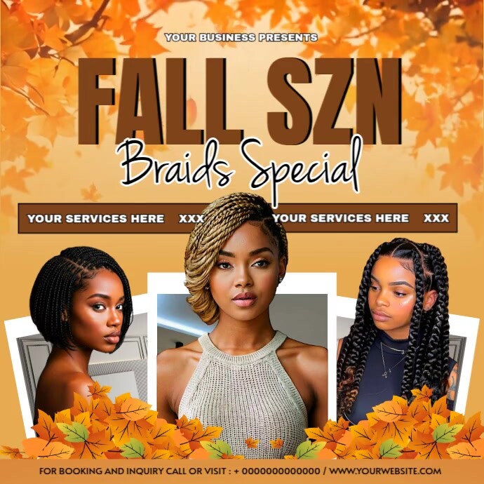 September Booking Flyer Template | Fall Hair & Beauty Appointment ...