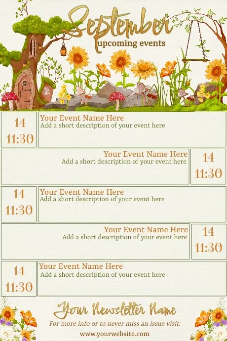 September Calendar by Paula Template | PosterMyWall