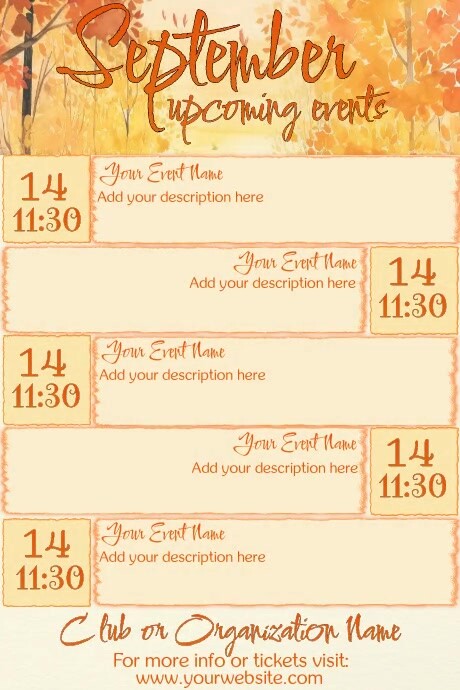 September Calendar by Paula Template | PosterMyWall