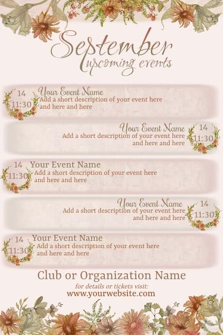 September Calendar by Paula Template | PosterMyWall