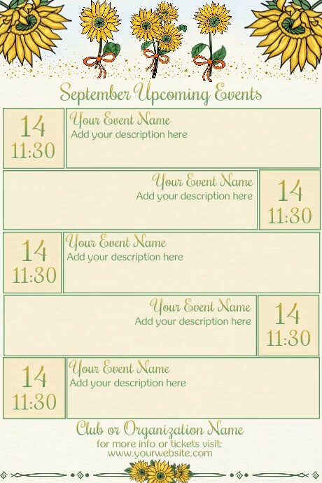 September Calendar by Paula Template | PosterMyWall