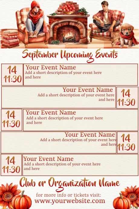September Calendar by Paula Template | PosterMyWall