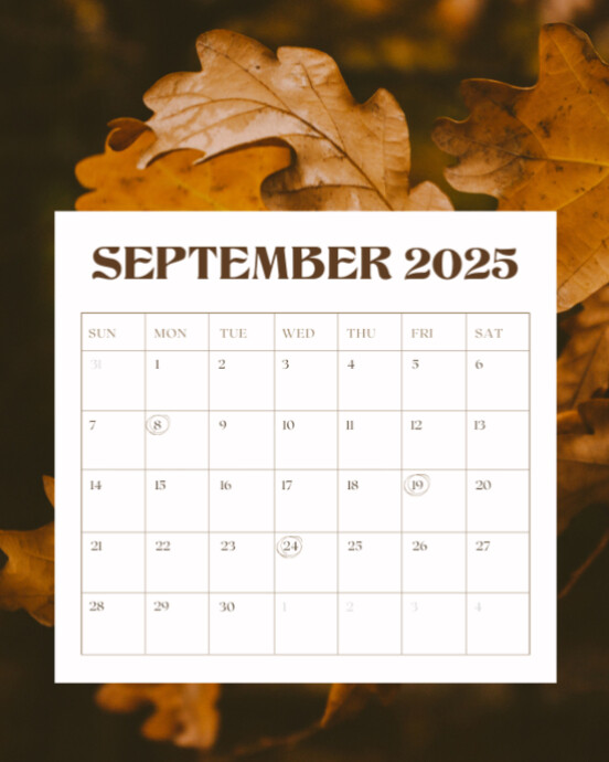 September Calendar Template | PosterMyWall