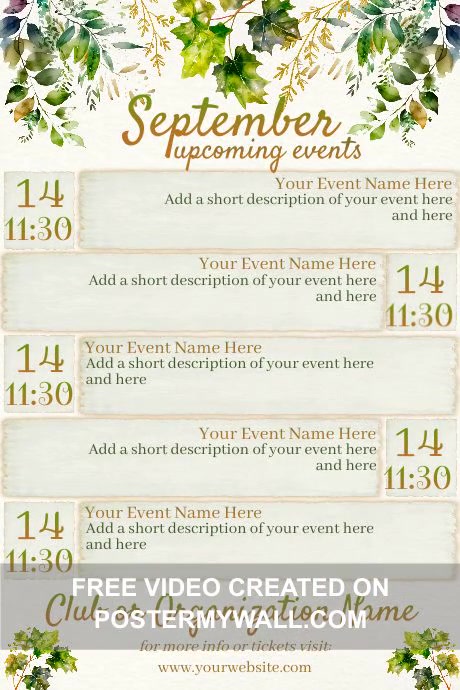 Plantilla de September Calendar | PosterMyWall