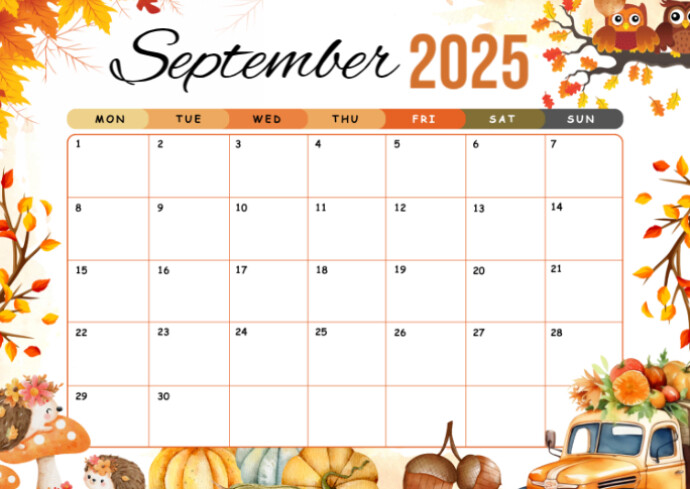 Copy of September calendar | PosterMyWall