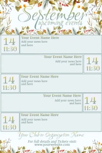 September Calendar by Paula Template | PosterMyWall