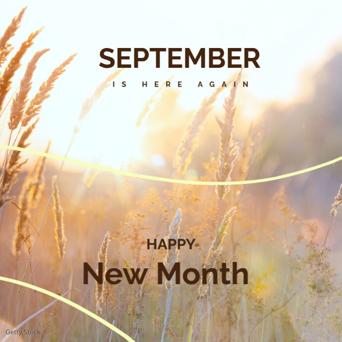 Plantilla de september is here again happy new month | PosterMyWall