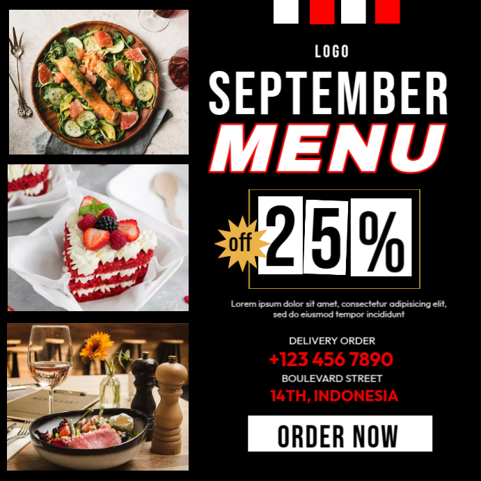 Plantilla de September Menu Ads | PosterMyWall
