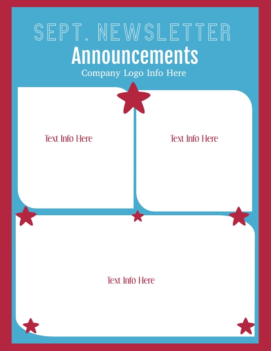 September Newsletter Announcements Stars Template | PosterMyWall