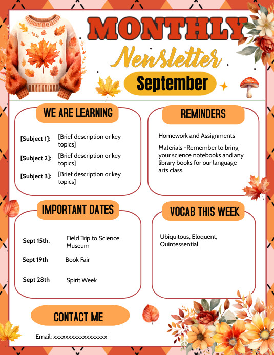 Copy of September Newsletter Template | PosterMyWall