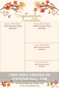 Orange Custom Branded Newsletter Page Template | PosterMyWall