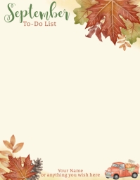 September To-Do List Template | PosterMyWall