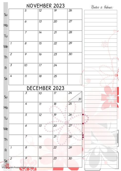 September to October 2023 Calendar Planner Template | PosterMyWall