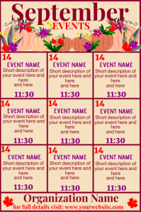April Upcoming Events Calendar Template | PosterMyWall