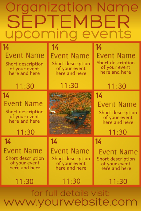 Copy of September Upcoming Events | PosterMyWall