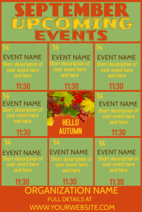 September Upcoming Events Calendar Template | PosterMyWall