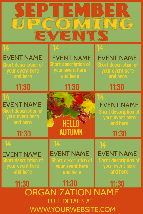 September Upcoming Events Template | PosterMyWall