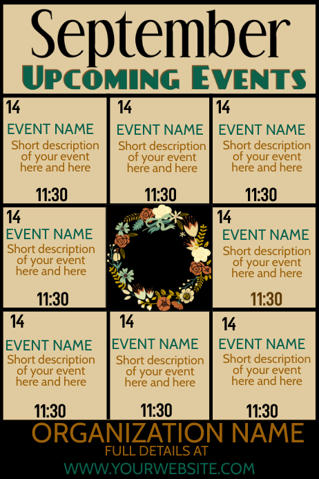 September Upcoming Events Template | PosterMyWall