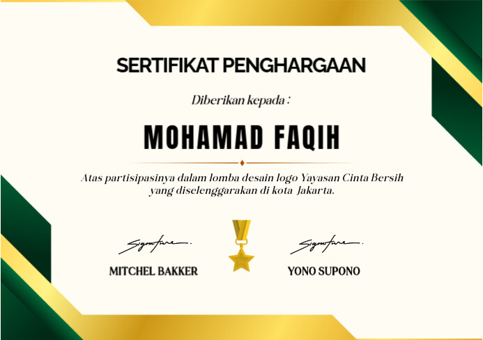 Sertifikat Penghargaan Design Templates | PosterMyWall